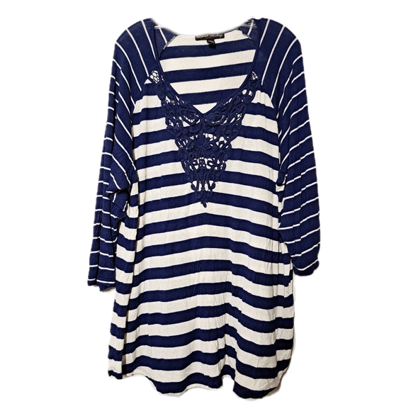 French Laundry | Tops | Lace Neck Super Soft Stretchy Striped 34 ...